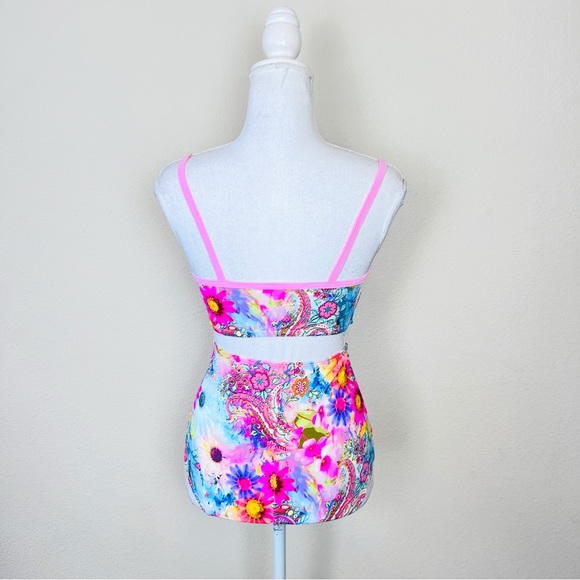 Dolls Kill | Swim | Rave With Mi Gente Kacey Pink Floral Paisley Crop ...